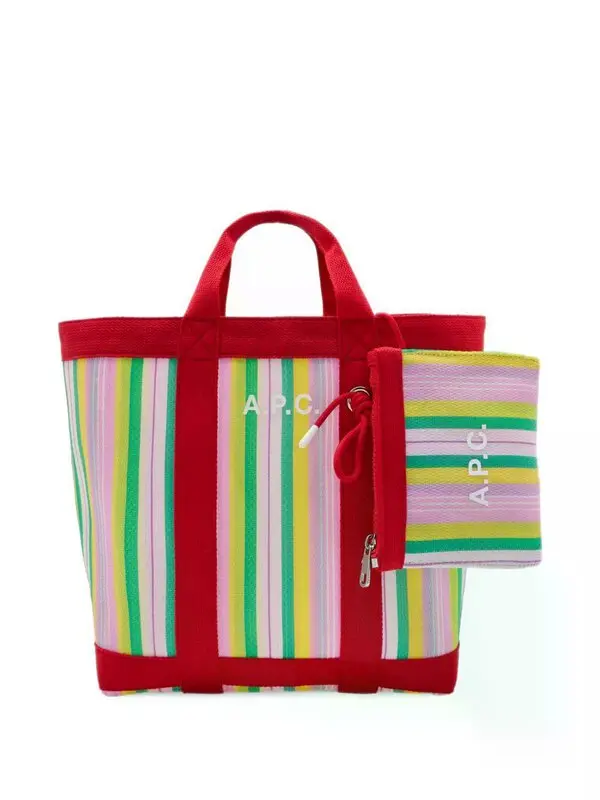 A.p.c. Blueberry Striped Logo-print Tote Bag
