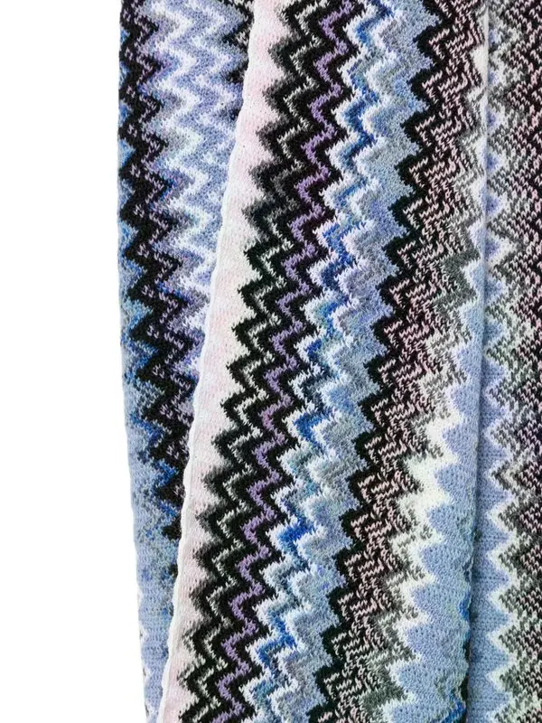 Missoni Zigzag Fringed Scarf - Blue