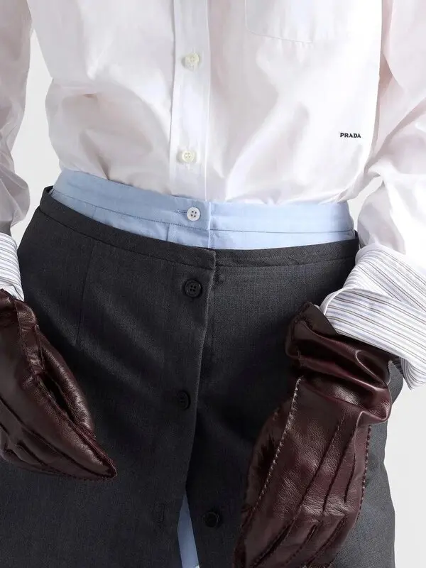 Prada Shirt With Striped Cuff Detail - Multicolor