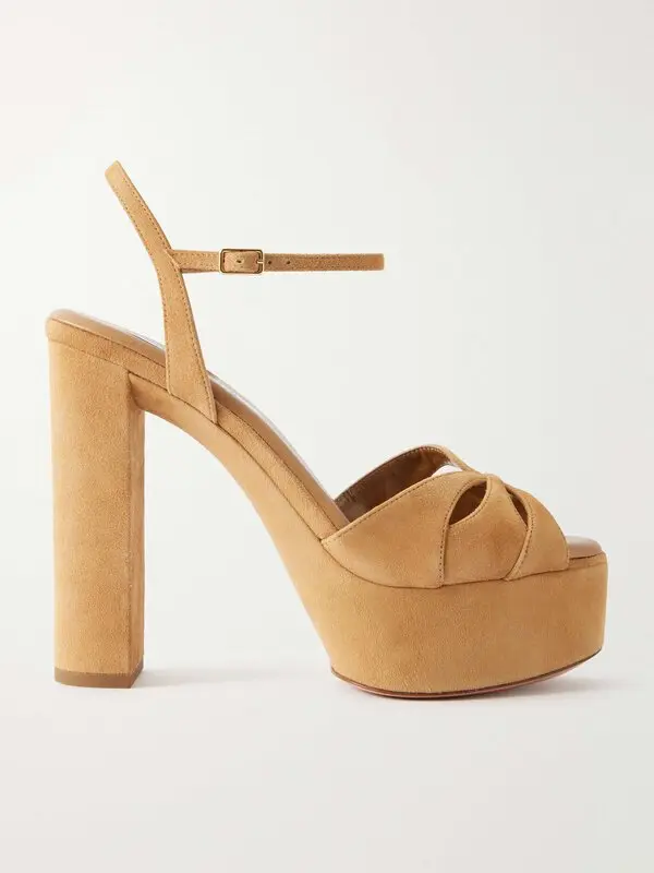 AQUAZZURA Moves 130 Suede Platform Sandals