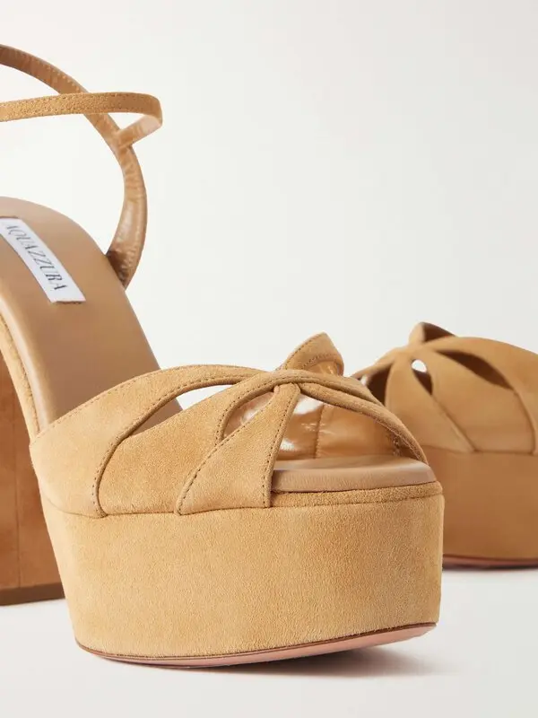 AQUAZZURA Moves 130 Suede Platform Sandals