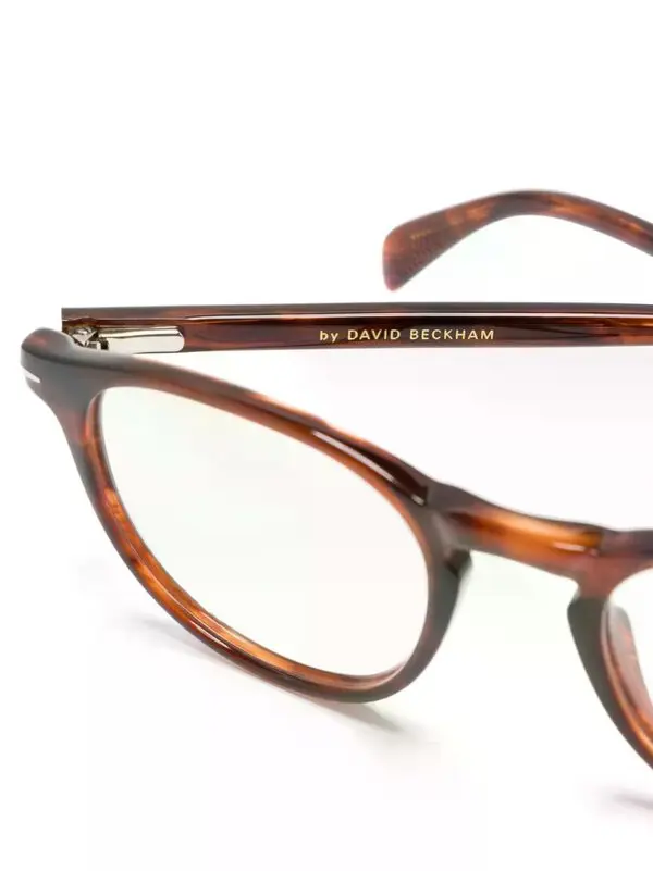 DB EYEWEAR BY DAVID BECKHAM Tortoiseshell-effect Round-frame Glasses