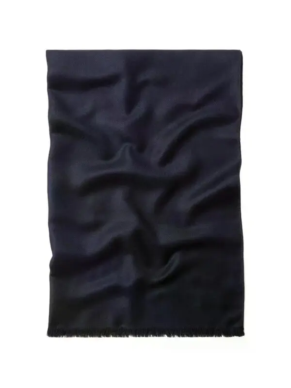 Zegna Navy Wool And Cashmere Scarf - Blue