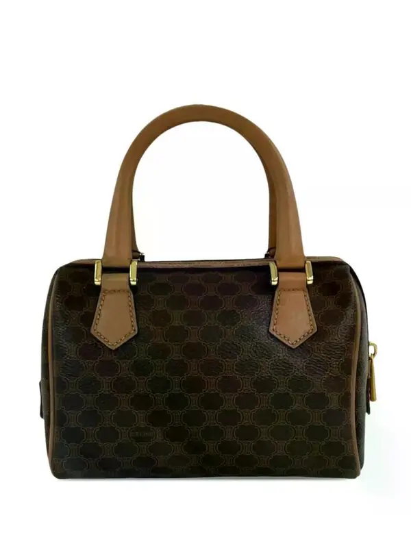 Celine 2014 Mini Macadam Coated Canvas Boston Bag