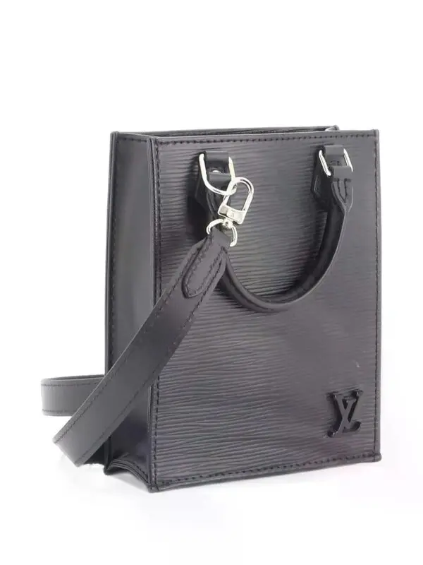 LOUIS VUITTON Petit Sac Plat Bag Epi Leather Crossbody Bag - Black
