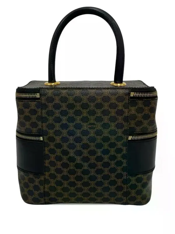 Celine 1997 Macadam Coated Canvas Double Zip Vanity Bag