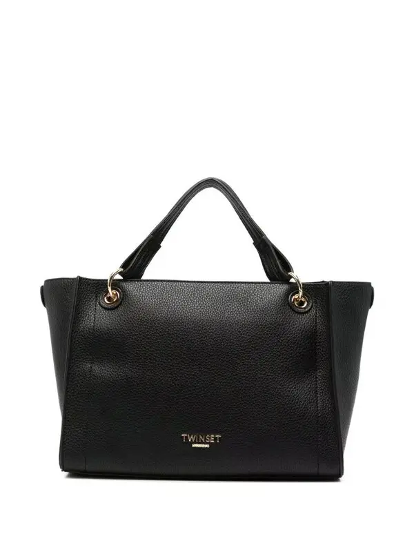 TWINSET Logo-plaque Pebbled Tote Bag