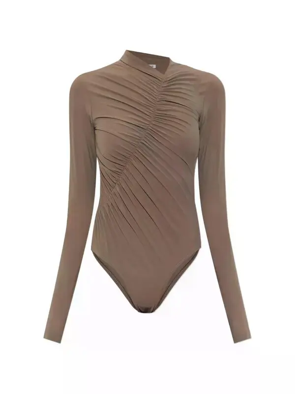 AGOLDE Lupin Ruched Bodysuit - Neutrals