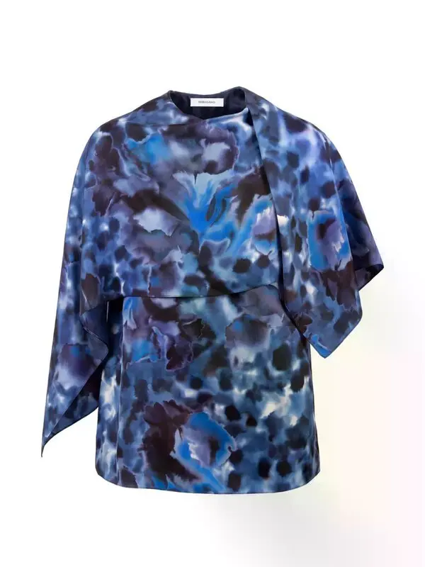 FERRAGAMO Carnation Print Sleeveless Top - Blue