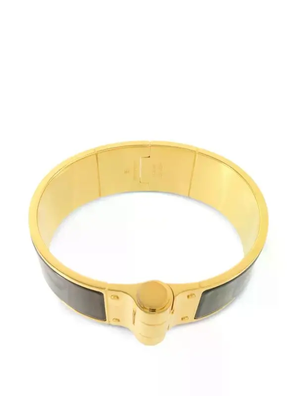 Hermès Charnière Enamel Bangle Bracelet - Gold