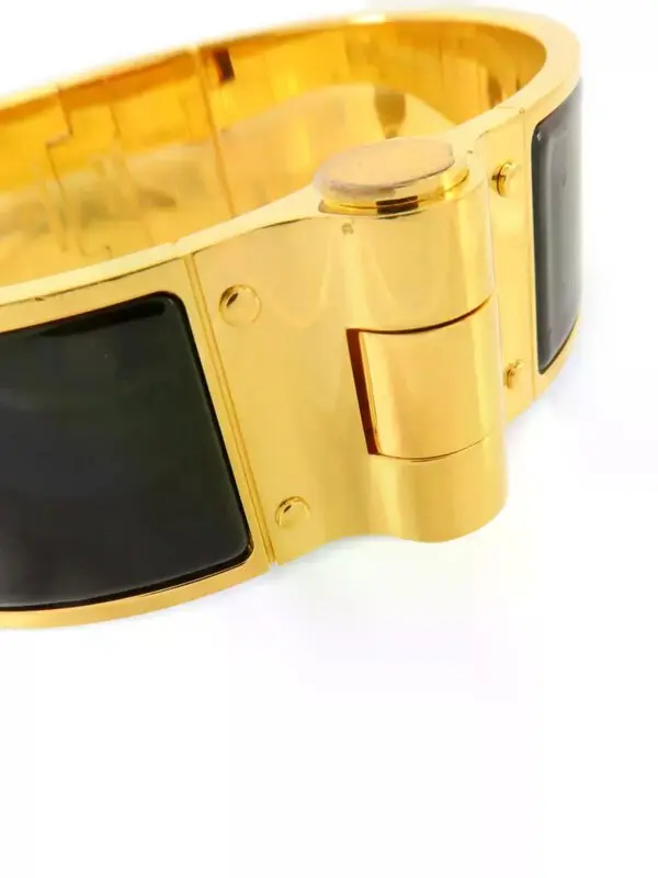 Hermès Charnière Enamel Bangle Bracelet - Gold