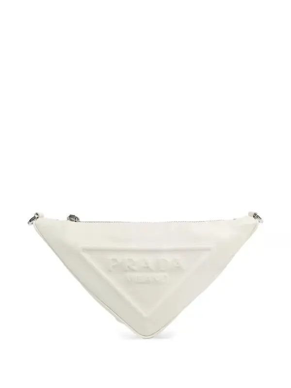 Prada Triangle Shoulder Bag - White
