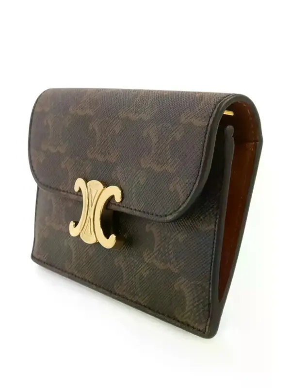 Celine Triomphe Flap Card Holder - Brown