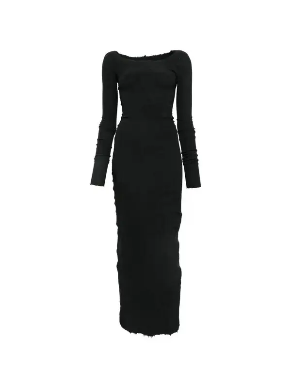 MARC LE BIHAN Frayed Long-sleeve Maxi Dress