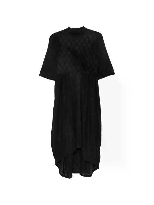 Henrik Vibskov Honeycomb-knit High-low Midi Dress - Black