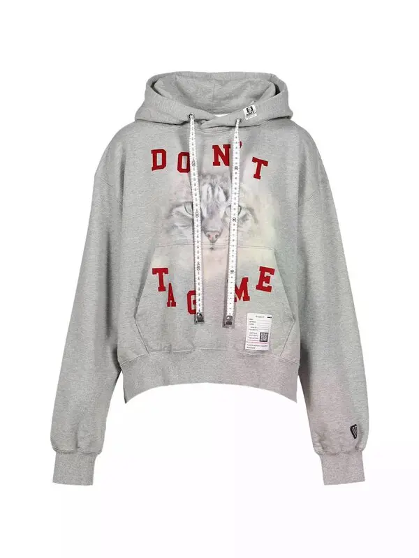 Mihara Yasuhiro Cat-printed Hoodie - Grey