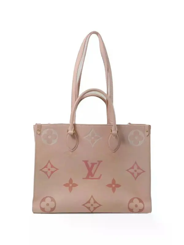 LOUIS VUITTON Mm On The Go Monogram Empreinte Tote Bag - Pink