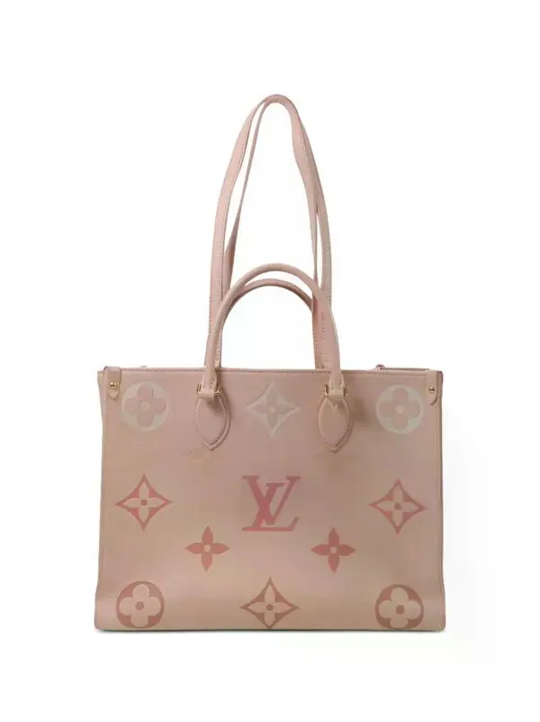 LOUIS VUITTON Mm On The Go Monogram Empreinte Tote Bag - Pink