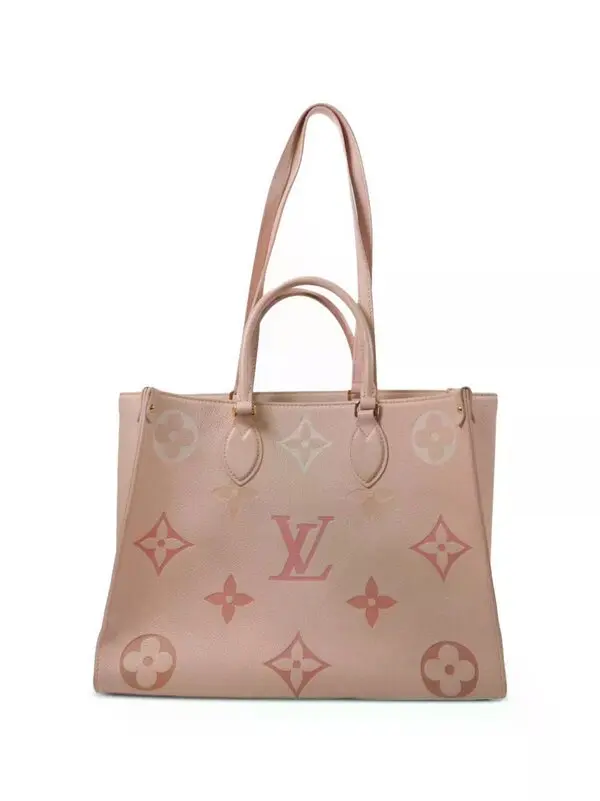 LOUIS VUITTON Mm On The Go Monogram Empreinte Tote Bag - Pink