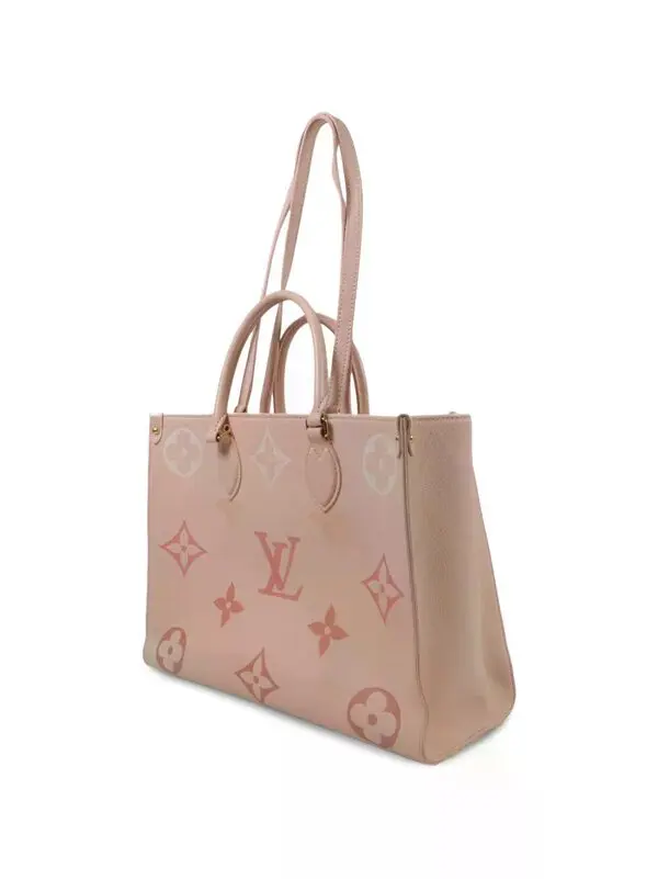 LOUIS VUITTON Mm On The Go Monogram Empreinte Tote Bag - Pink