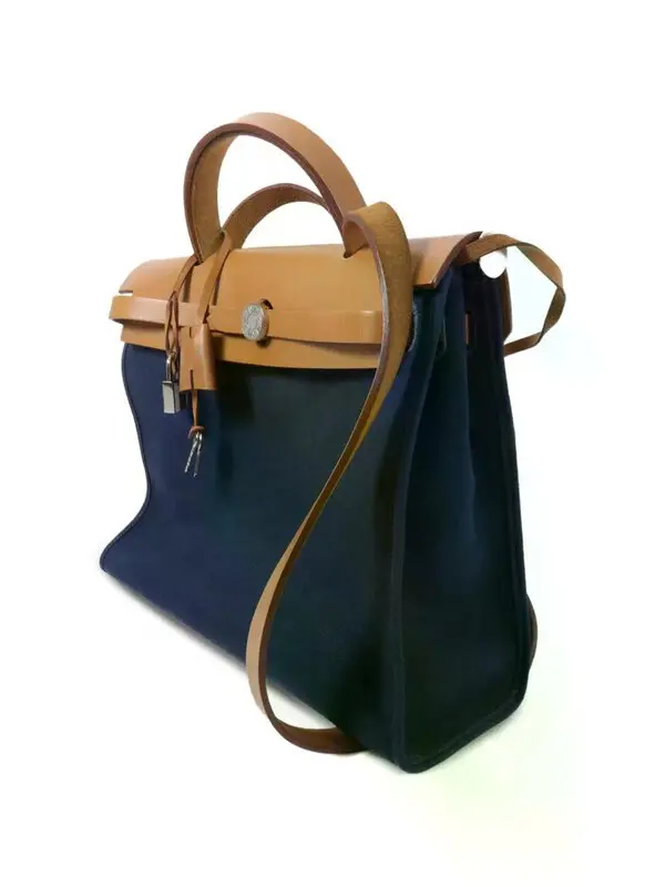 Hermès Pm Herbag Canvas Tote Bag - Blue