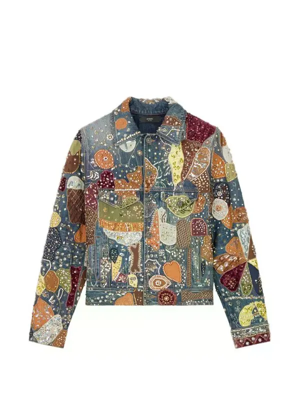 Amiri Embellished Trucker Jacket - Blue