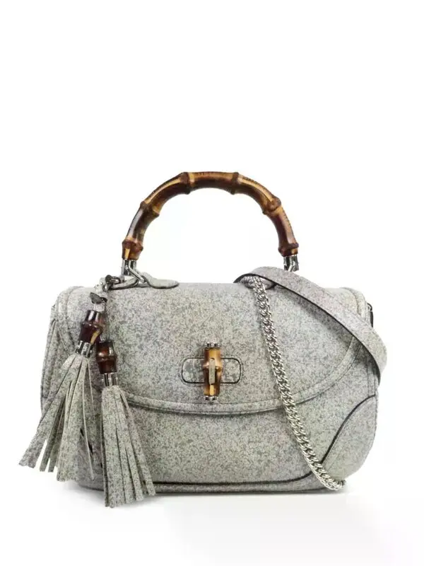 Gucci Bamboo Turn-lock Shoulder Bag - Grey