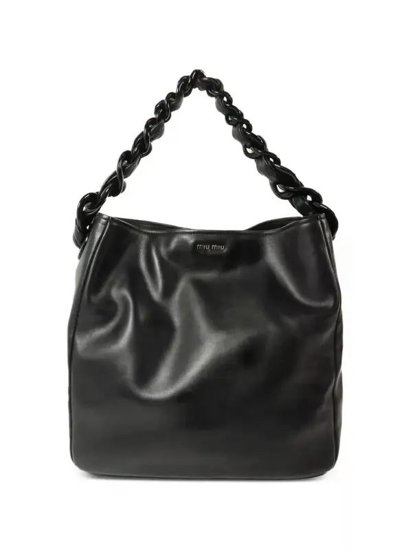 Miu Miu Chain-link Shoulder Bag - Black