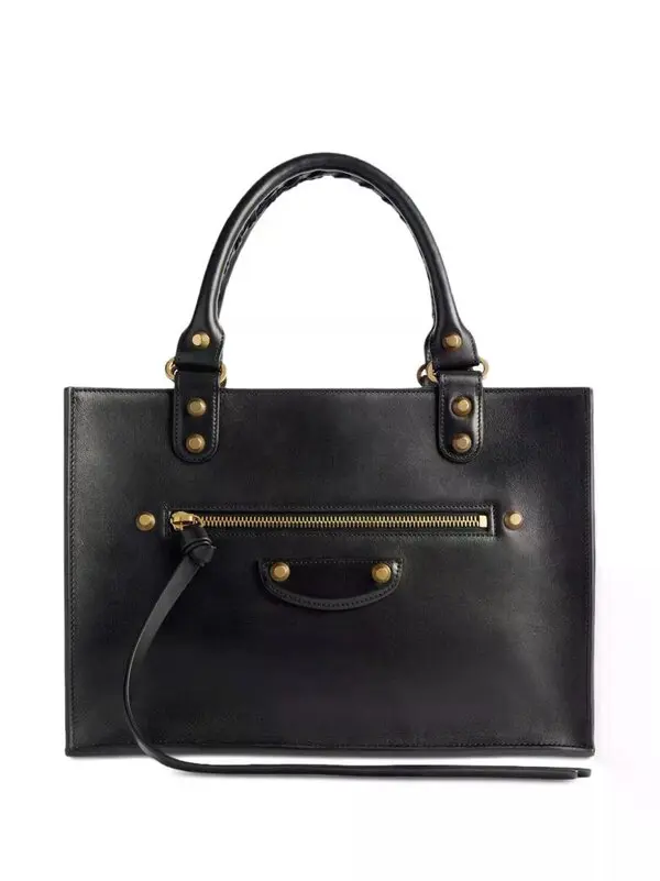 Balenciaga Medium Le City Sleek Leather Tote Bag - Black