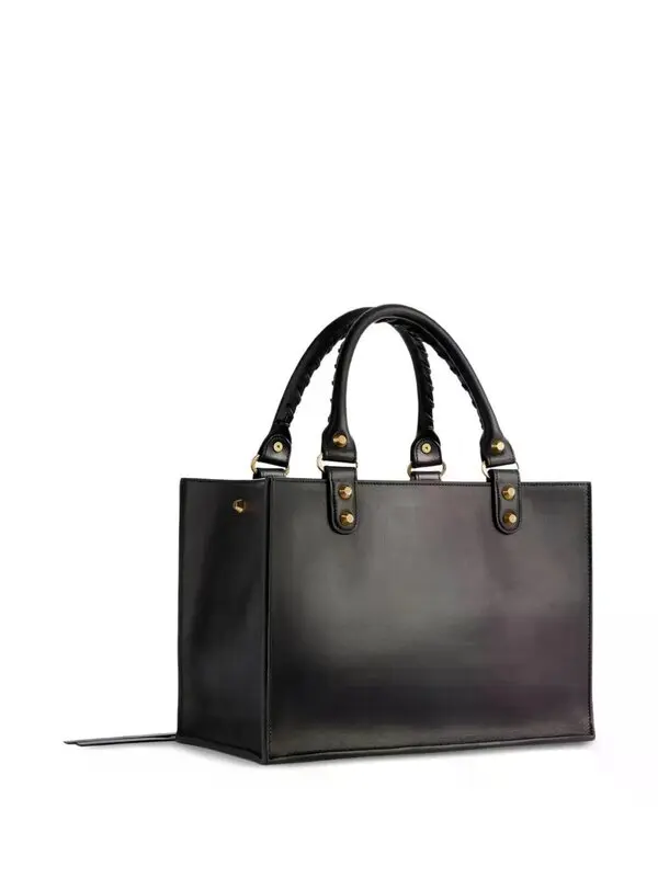 Balenciaga Medium Le City Sleek Leather Tote Bag - Black