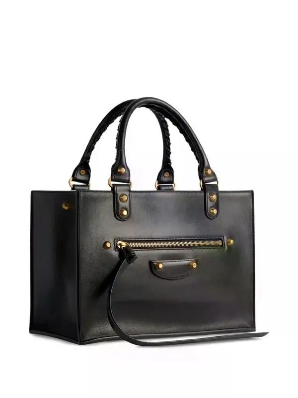 Balenciaga Medium Le City Sleek Leather Tote Bag - Black