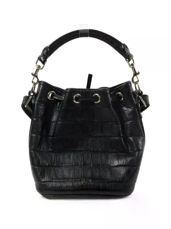 Saint Laurent Small Emmanuelle Croc-effect Bucket Bag
