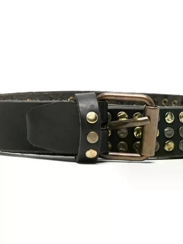 ALBERTO LUTI Stud-embellished Leather Belt