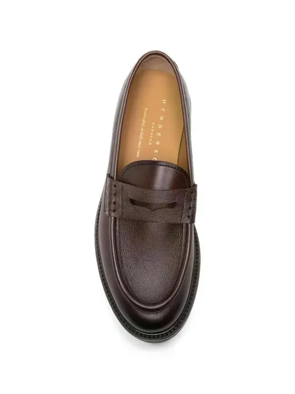 HENDERSON BARACCO Penny-bar Leather Loafers
