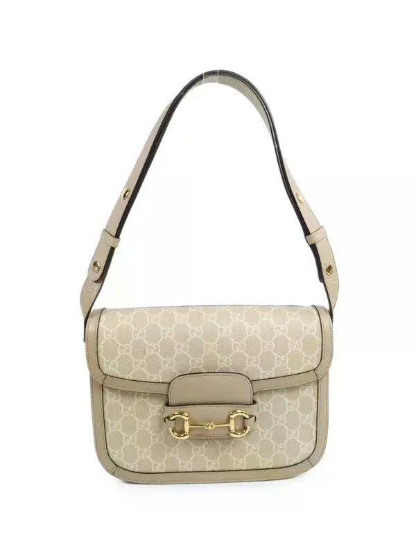 Gucci Medium Horsebit 1955 Gg Supreme Shoulder Bag - Neutrals
