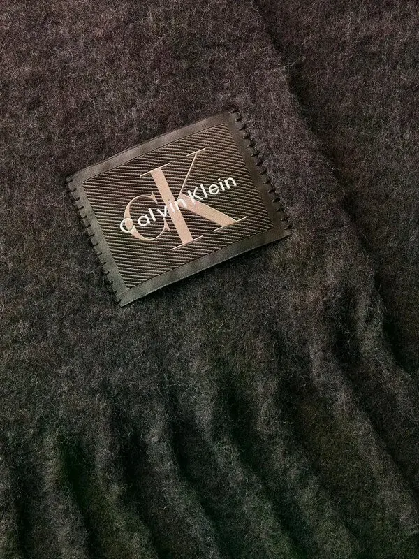 Calvin Klein Logo-patch Fringed Scarf