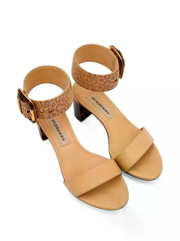 Burberry Ankle Strap Block-heel Sandals