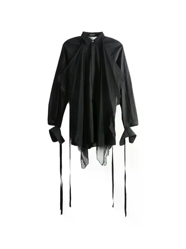 ANN DEMEULEMEESTER Sini Lace-trim Pleated Shirt