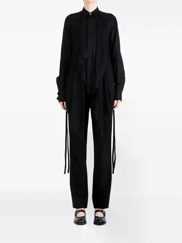 ANN DEMEULEMEESTER Sini Lace-trim Pleated Shirt
