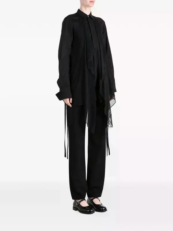 ANN DEMEULEMEESTER Sini Lace-trim Pleated Shirt