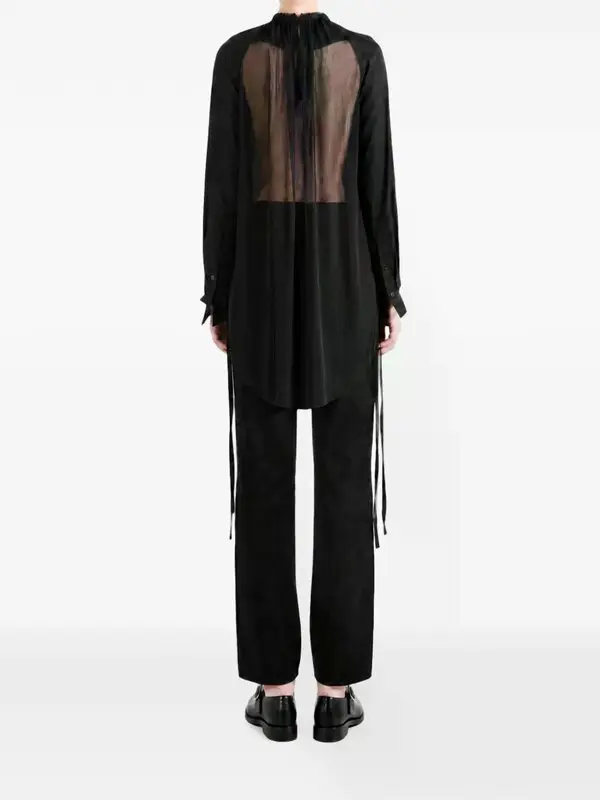 ANN DEMEULEMEESTER Sini Lace-trim Pleated Shirt