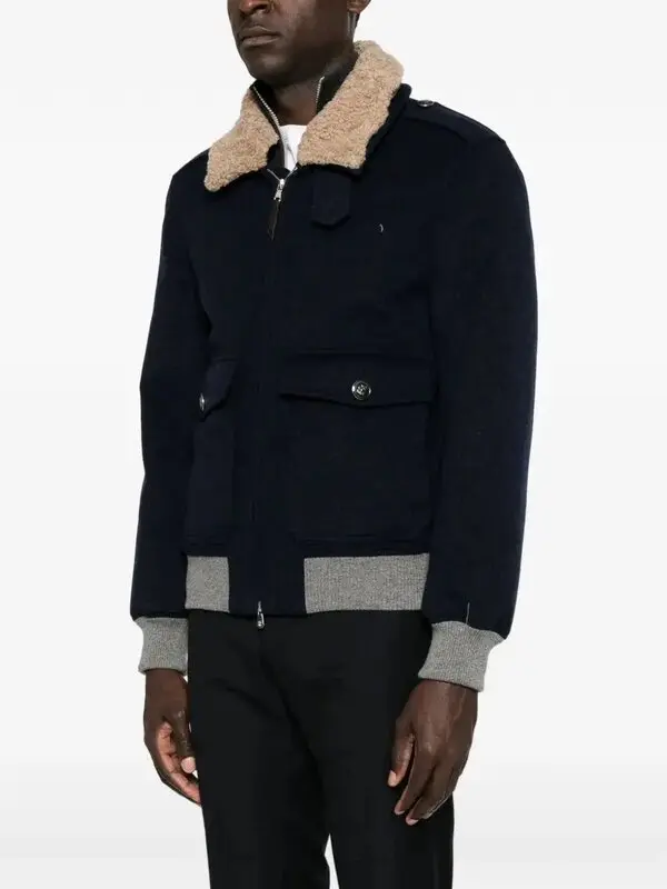 Brunello Cucinelli Bonded Cashmere Beaver Cloth Bomber Jacket - Multicolor