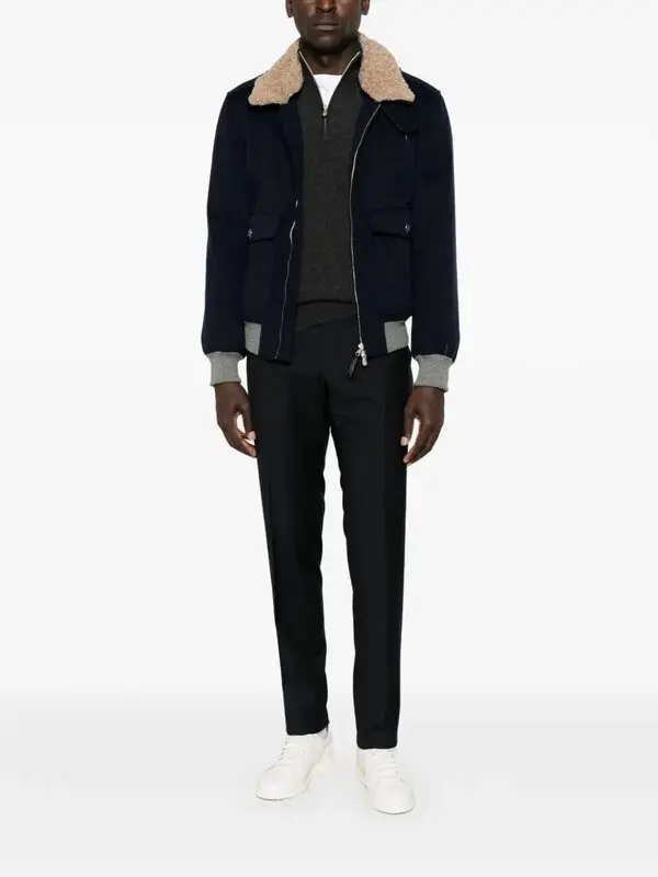 Brunello Cucinelli Bonded Cashmere Beaver Cloth Bomber Jacket - Multicolor