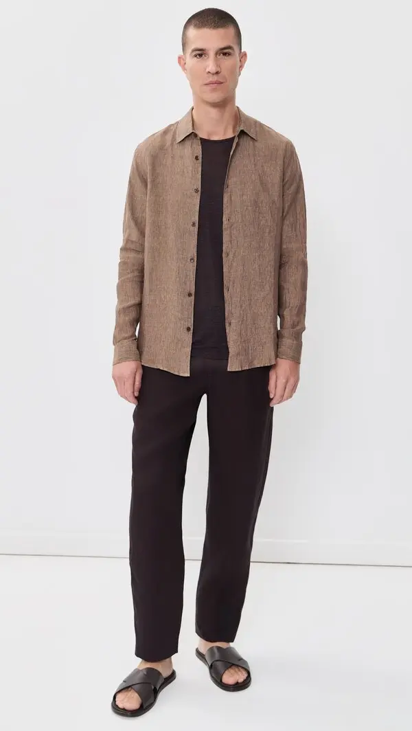 Orlebar Brown Giles Lino Stitched Shirt