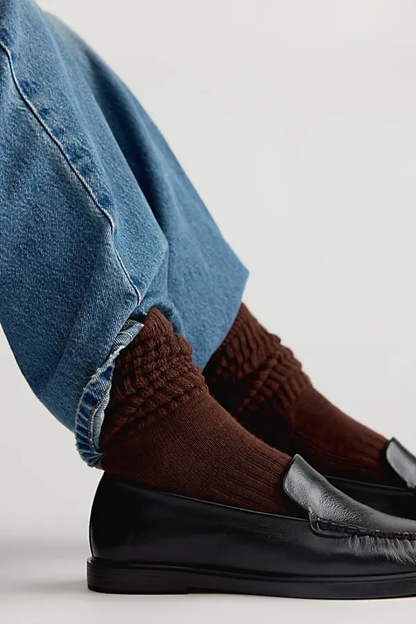 AMERICAN TRENCH The Retro Slouch Socks - Brown