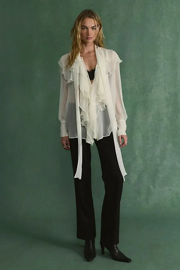NIGEL PRESTON Chiffon Ruffle Tunic
