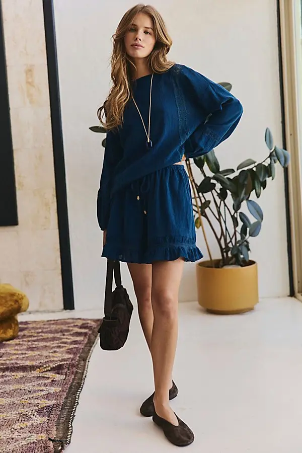 Free People Ciao Short Set - Poseidon