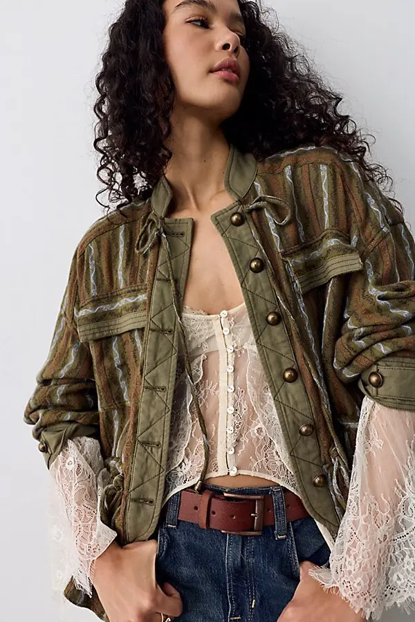 Free People Rowan Jacket - Army Combo