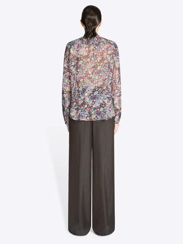 Dries Van Noten Camicia Aderente In Viscosa Ricamata