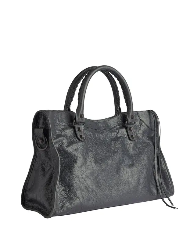 Balenciaga Le City Medium Bag In Arena Leather - Gray